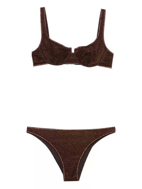 Oseree Glitter Bikini Set - Brown