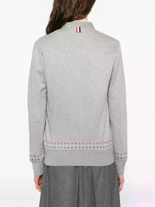 Thom Browne Snowflake-embroidered Cotton Cardigan
