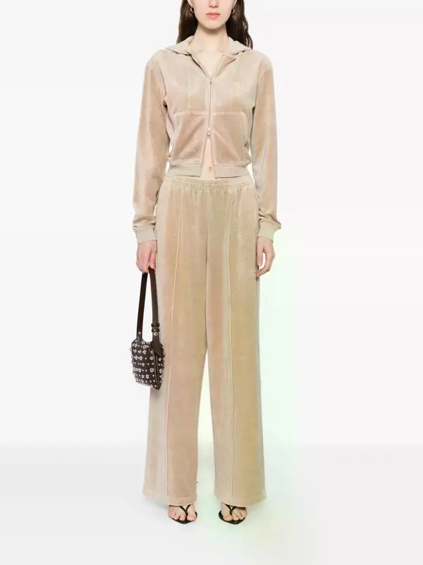 Alexander Wang Crystal-embellished Zipped Hoodie - Neutrals