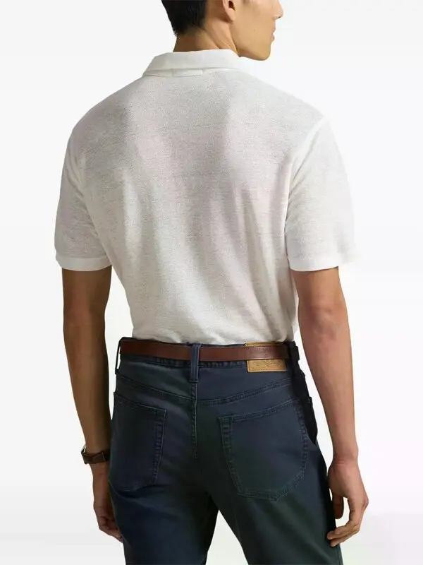 Polo Ralph Lauren Pocket Linen Piqué Polo Shirt - White