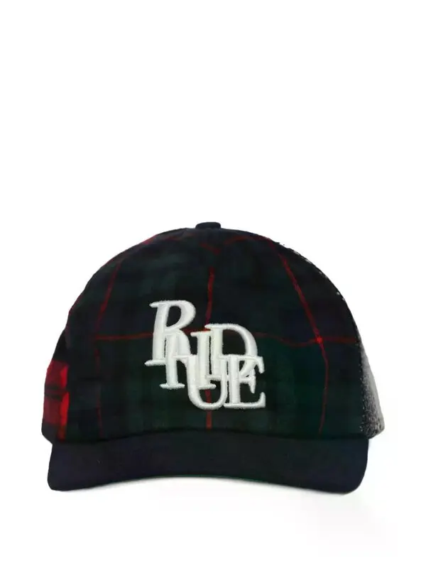 Rhude Logo-embroidered Plaid Cap - Red