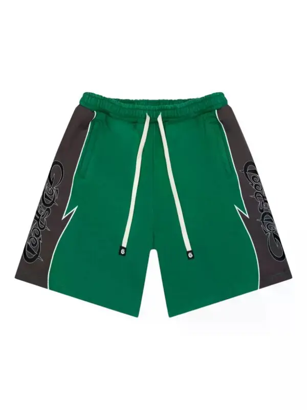 GODSPEED Graphic Print Track Shorts - Green