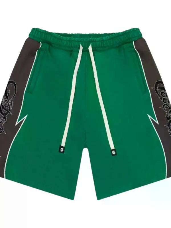 GODSPEED Graphic Print Track Shorts - Green