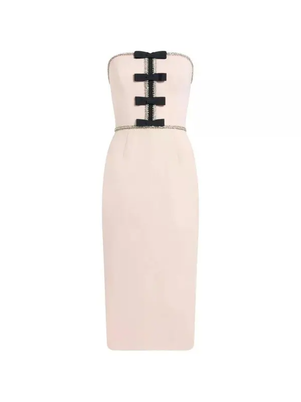 Jenny Packham Odette Bow-embellished Dress - Neutrals