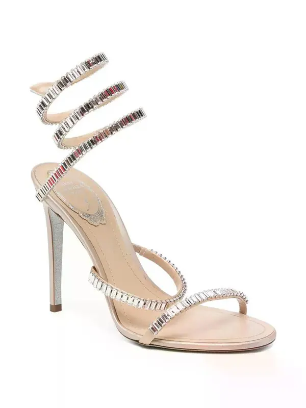 Rene Caovilla 105mm Cleo Spark Heeled Sandals - Neutrals