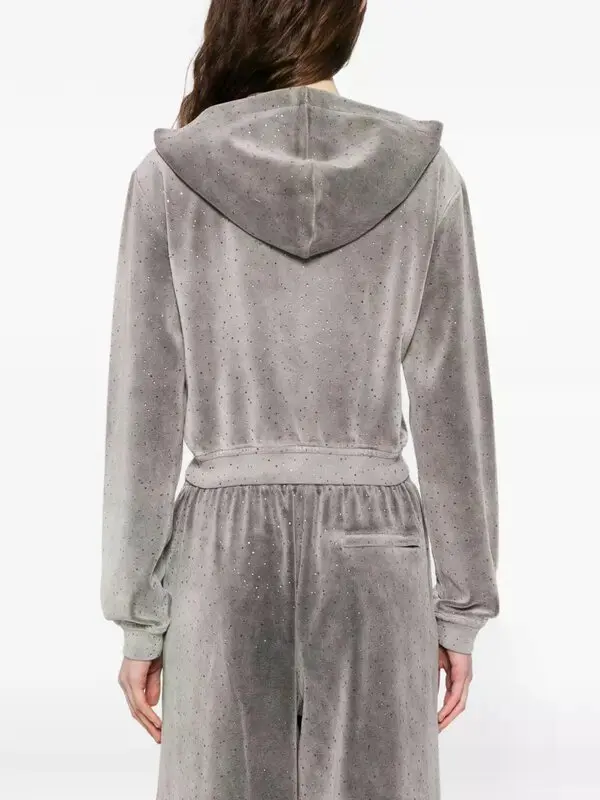 Alexander Wang Crystal-embellished Hoodie - Grey