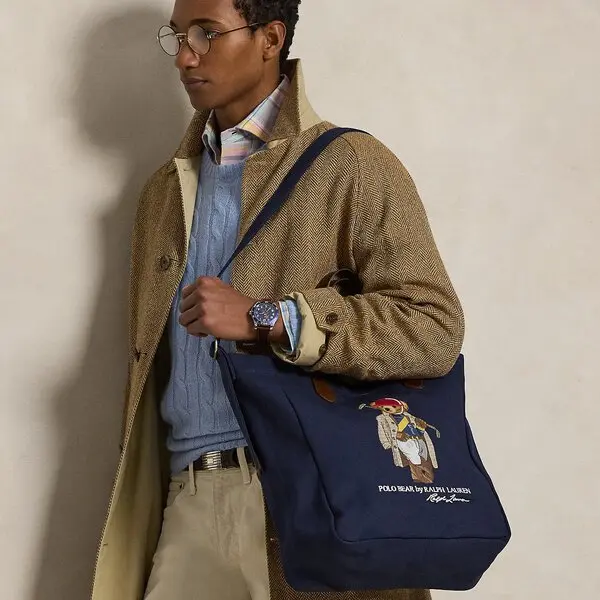 Ralph Lauren Polo Bear Canvas Shopper Tote - Newport Navy