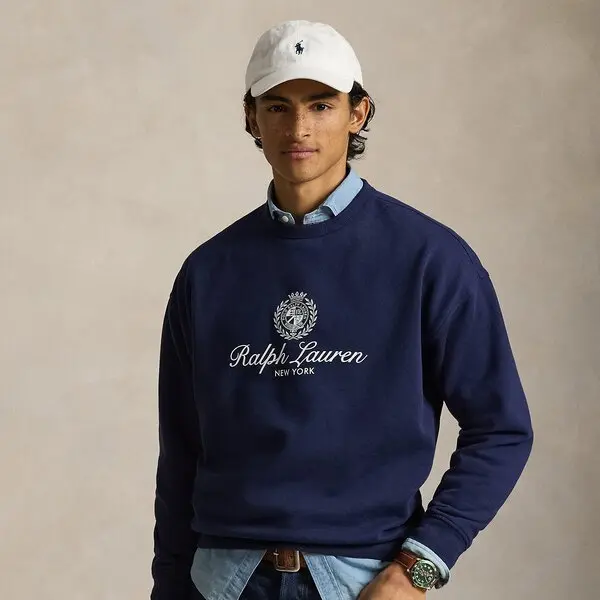 Ralph Lauren Relaxed Fit Graphic Fleece Sweatshirt - Newport Navy