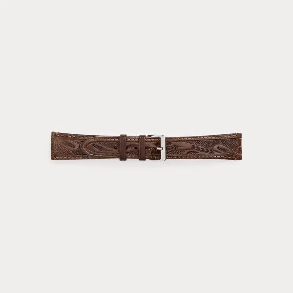Ralph Lauren Hand-tooled Leather Watch Strap - Brown