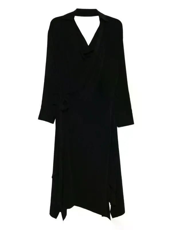 Yohji Yamamoto Crepe De Chine Wrap Dress