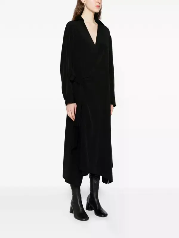 Yohji Yamamoto Crepe De Chine Wrap Dress