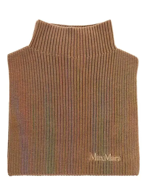 Max Mara Ribbed High-neck Virgin-wool Scarf - Brown