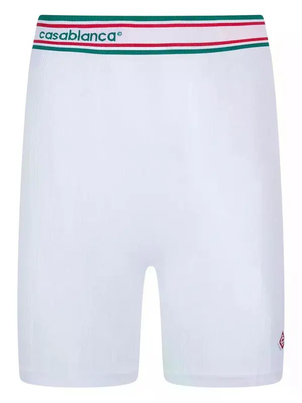 Casablanca Striped-waist Shorts - White