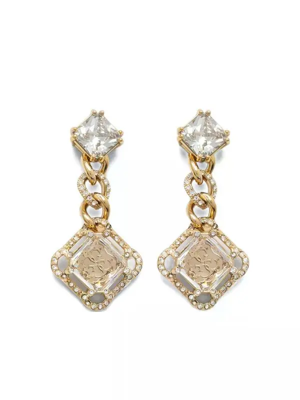 Guess Square-cut Pendant Drop Earrings - Gold