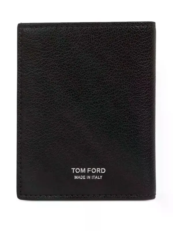 TOM FORD Embossed-logo Foldable Leather Cardholder - Black