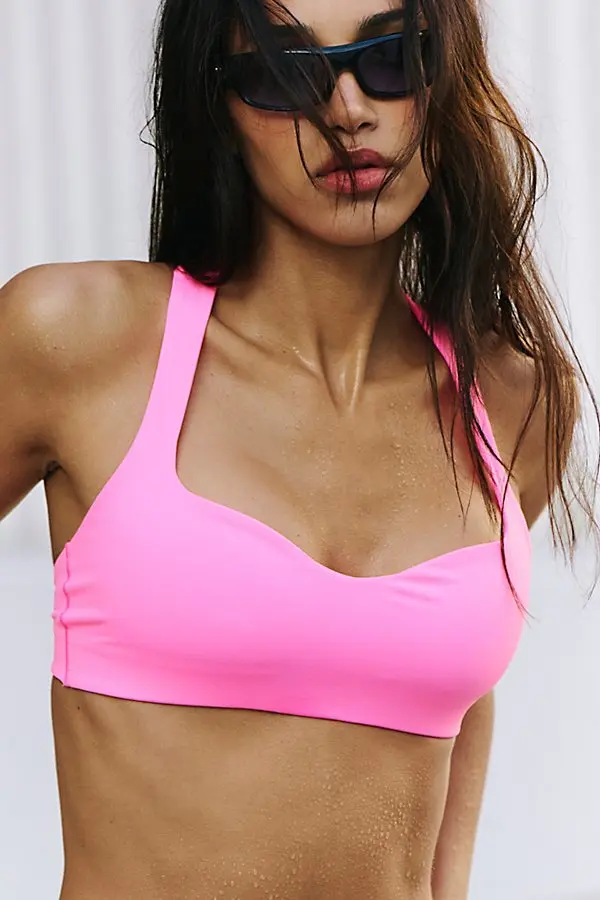 Free People Win Win Sweetheart Sports Bra - Pink Lemonade
