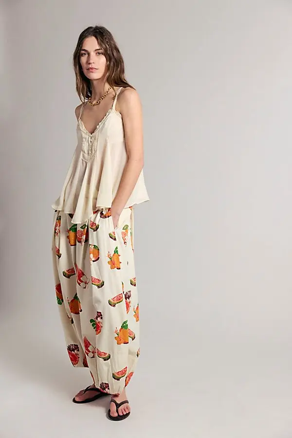Free People Moonflower Printed Balloon Pants - Funky Fruits