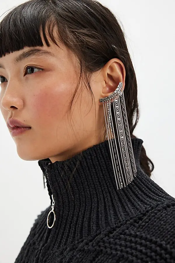 Free People Ear Climber Earrings - Silver