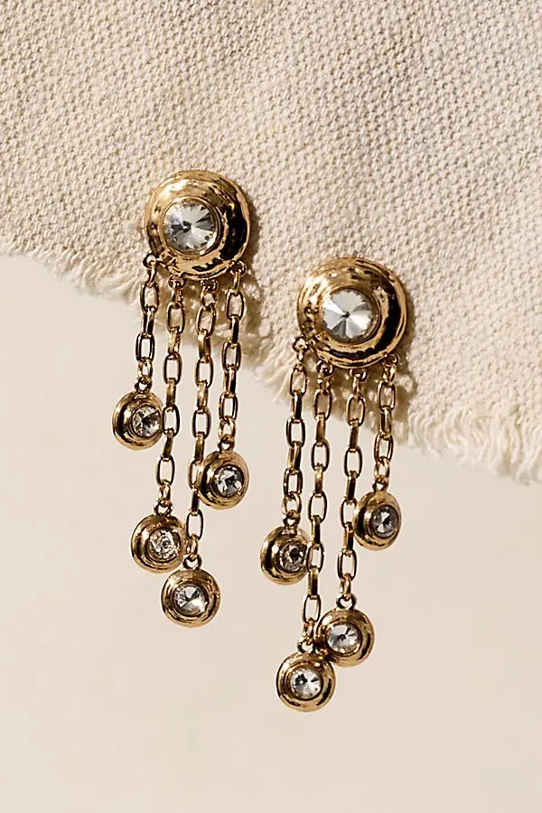Free People Hidden Gem Statement Earrings - Gold