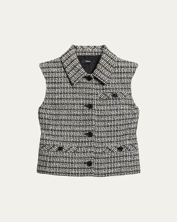 Theory Tailored Striped Vest - Shale Multi