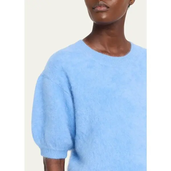 LISA YANG Juniper Brushed Cashmere Sweater - Azure