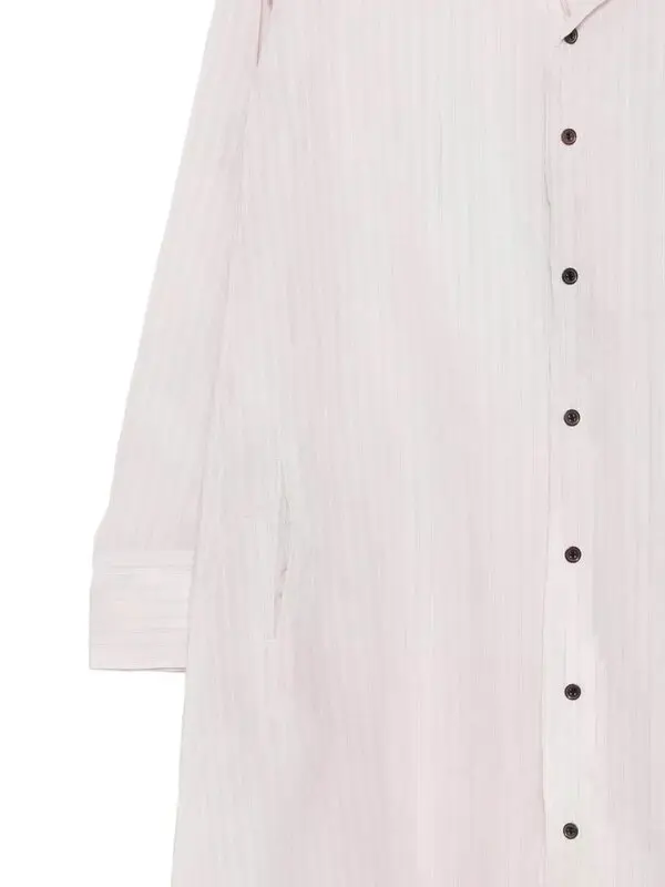 Y’s Stripe-patterned Raw-edge Shirt Dress
