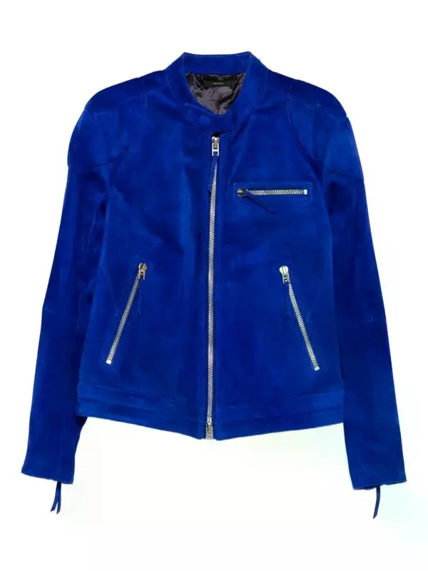 TOM FORD Zip-up Suede Jacket - Blue