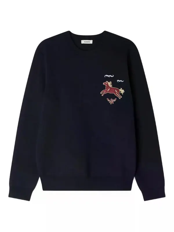 Sandro Round-neck Sweatshirt - Blue