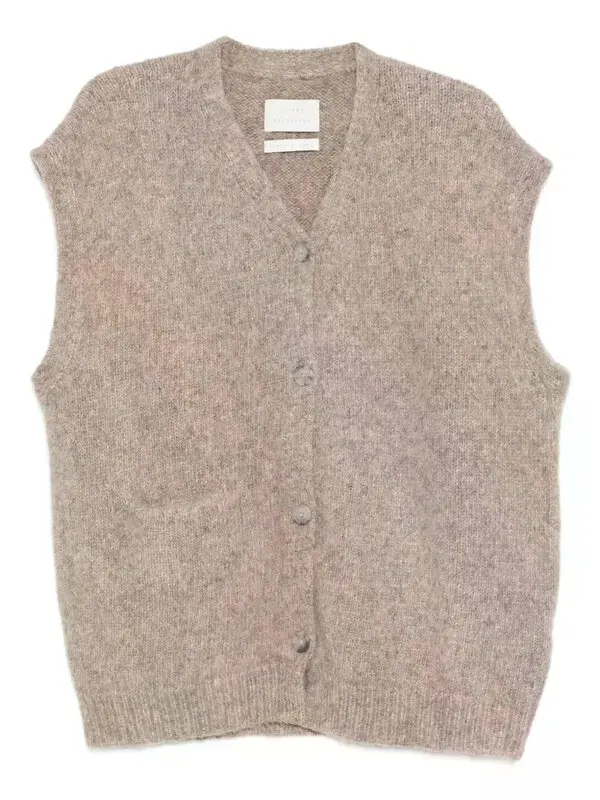 LAUREN MANOOGIAN V-neck Sleeveless Vest - Neutrals