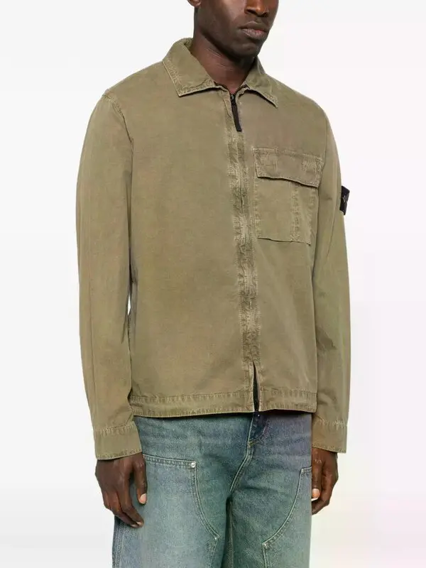 Stone Island Chest-pocket Zip-up Shirt Jacket