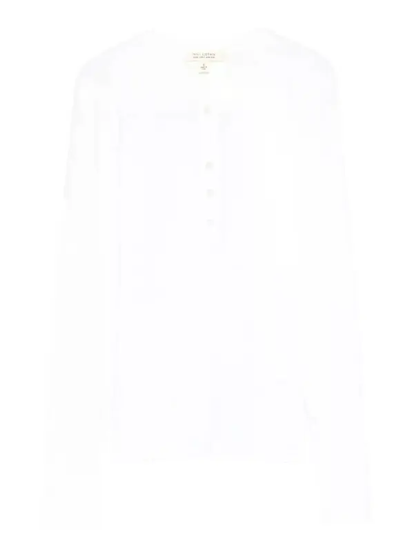 NILI LOTAN Jordan Henley Long-sleeve Top - White