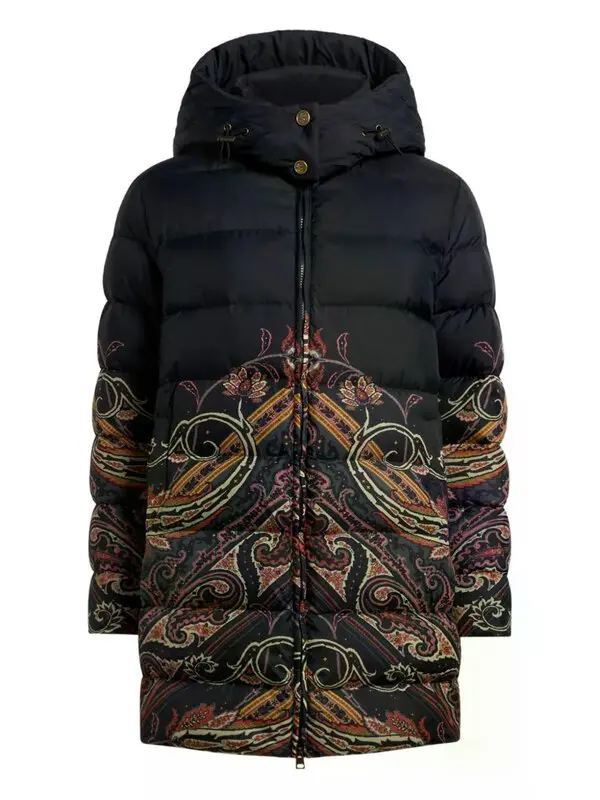 Etro Printed Zip-up Long Coat