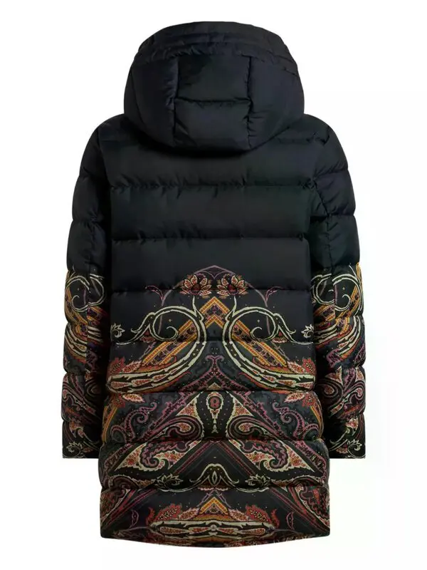 Etro Printed Zip-up Long Coat