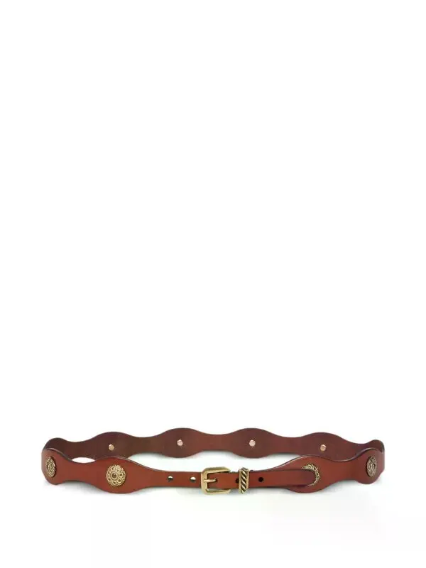 Etro Leather Wavy Belt - Brown
