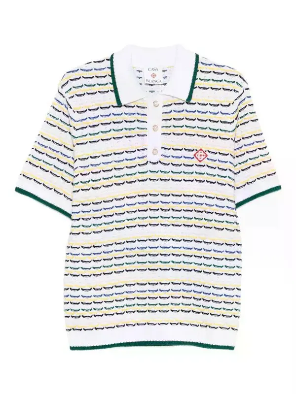 Casablanca Striped-pattern Knitted Polo Shirt
