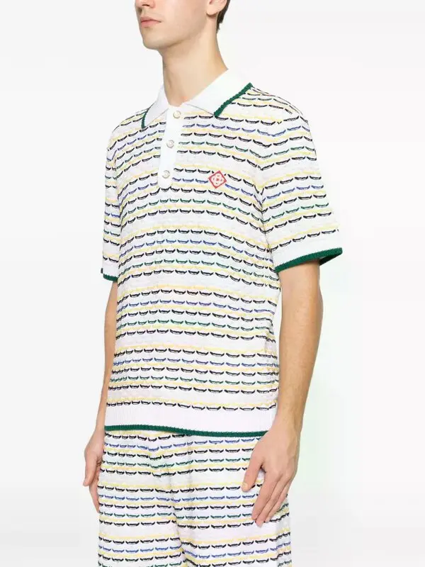 Casablanca Striped-pattern Knitted Polo Shirt