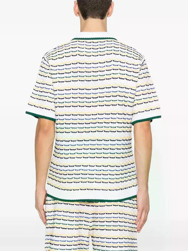 Casablanca Striped-pattern Knitted Polo Shirt