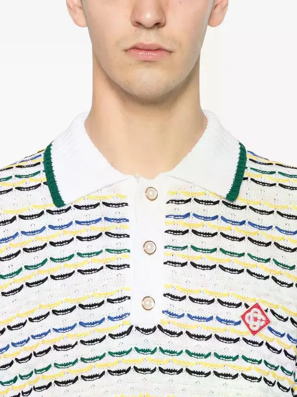 Casablanca Striped-pattern Knitted Polo Shirt