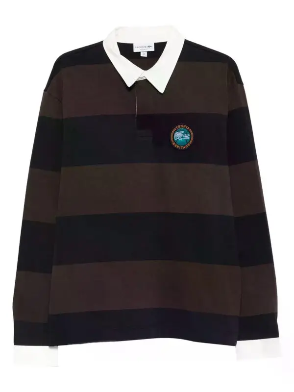 Lacoste Striped Logo-patch Polo Shirt