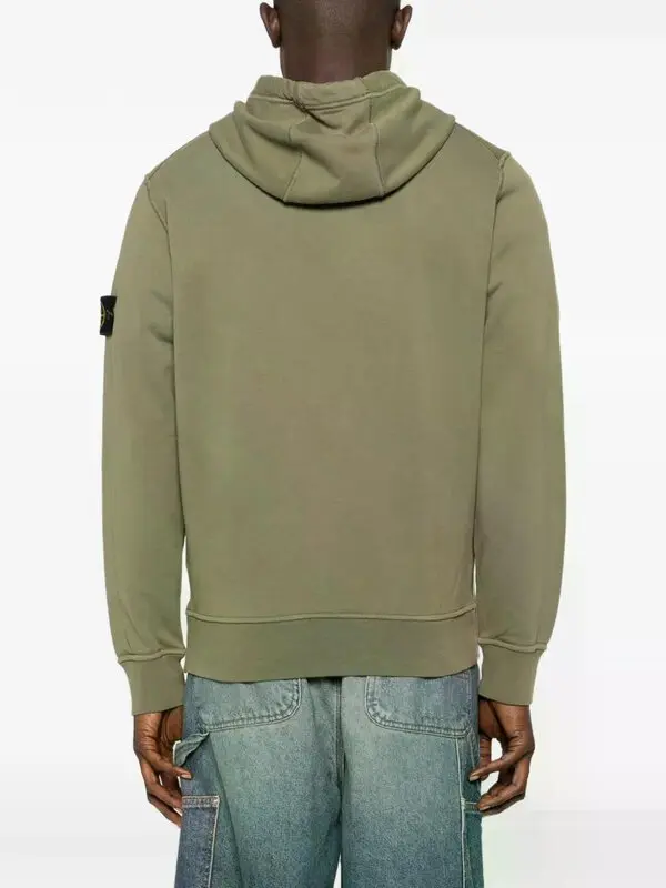 Stone Island Pouch Pocket Hooded Sweatshirt - Green