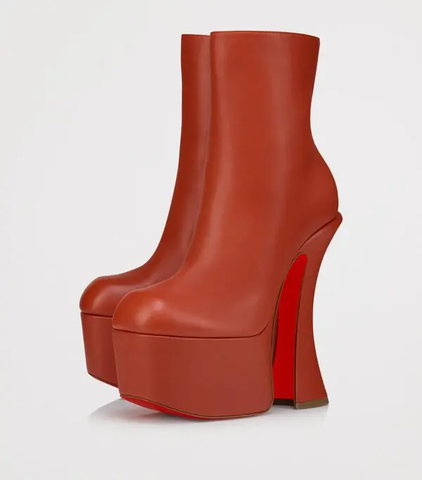 CHRISTIAN LOUBOUTIN Aquabootie 160 Leather Ankle Boots - Orange
