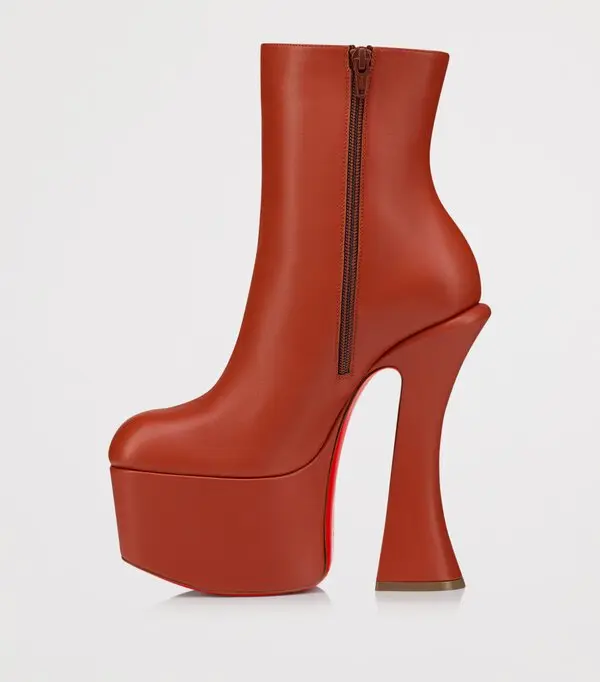 CHRISTIAN LOUBOUTIN Aquabootie 160 Leather Ankle Boots - Orange