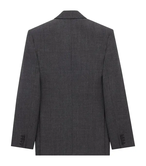 Saint Laurent Wool Double-breasted Jacket - Grey