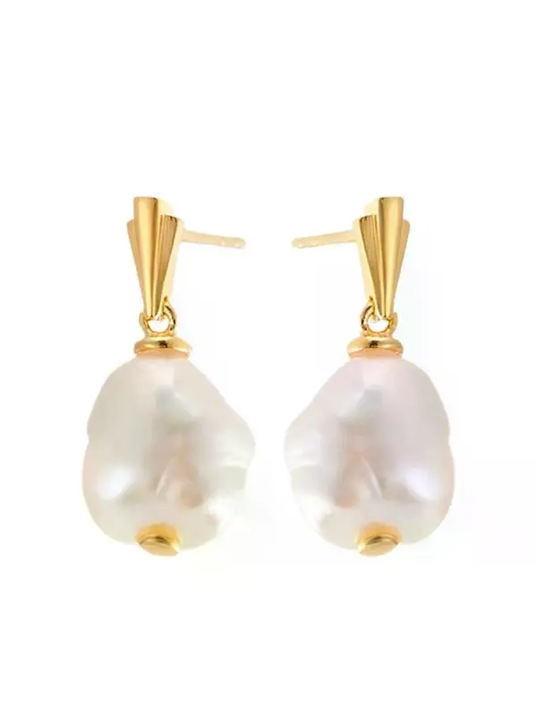 LAURA VANN Coco Pearl Drop Earrings - Gold