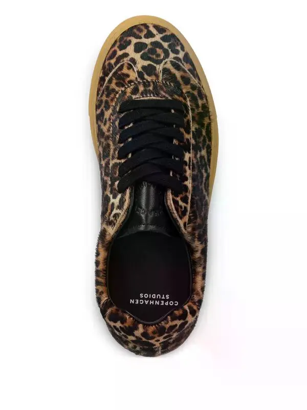 SUMMERY COPENHAGEN Animal-print Lace-up Sneakers - Brown