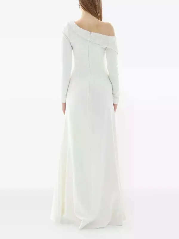 DINA MELWANI Crystal-embellished Off-shoulder Gown