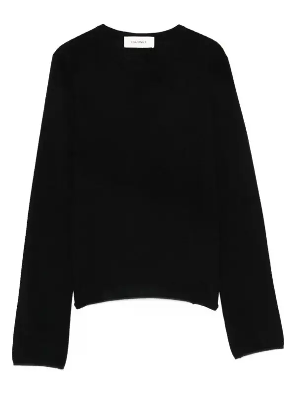 LISA YANG Georgie Long-sleeve Crew-neck Top - Black