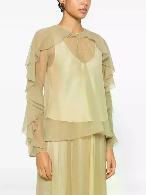 FORTE_FORTE Ruffled Blouse - Neutrals