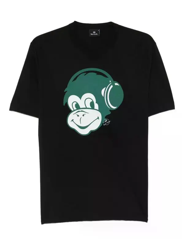 Paul Smith Monkey-print T-shirt - Black