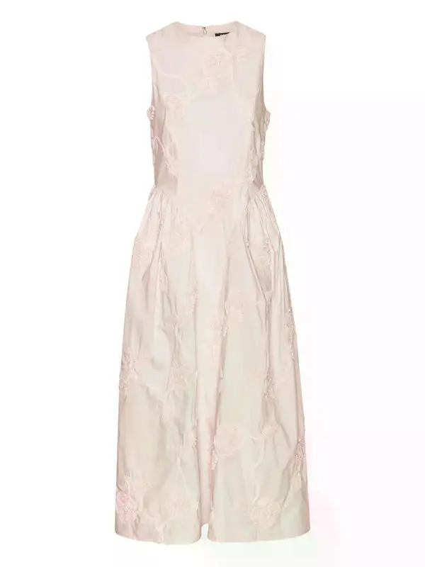 ROTATE BY BIRGER CHRISTENSEN Sleeveless Embroidered Midi Dress - Pink